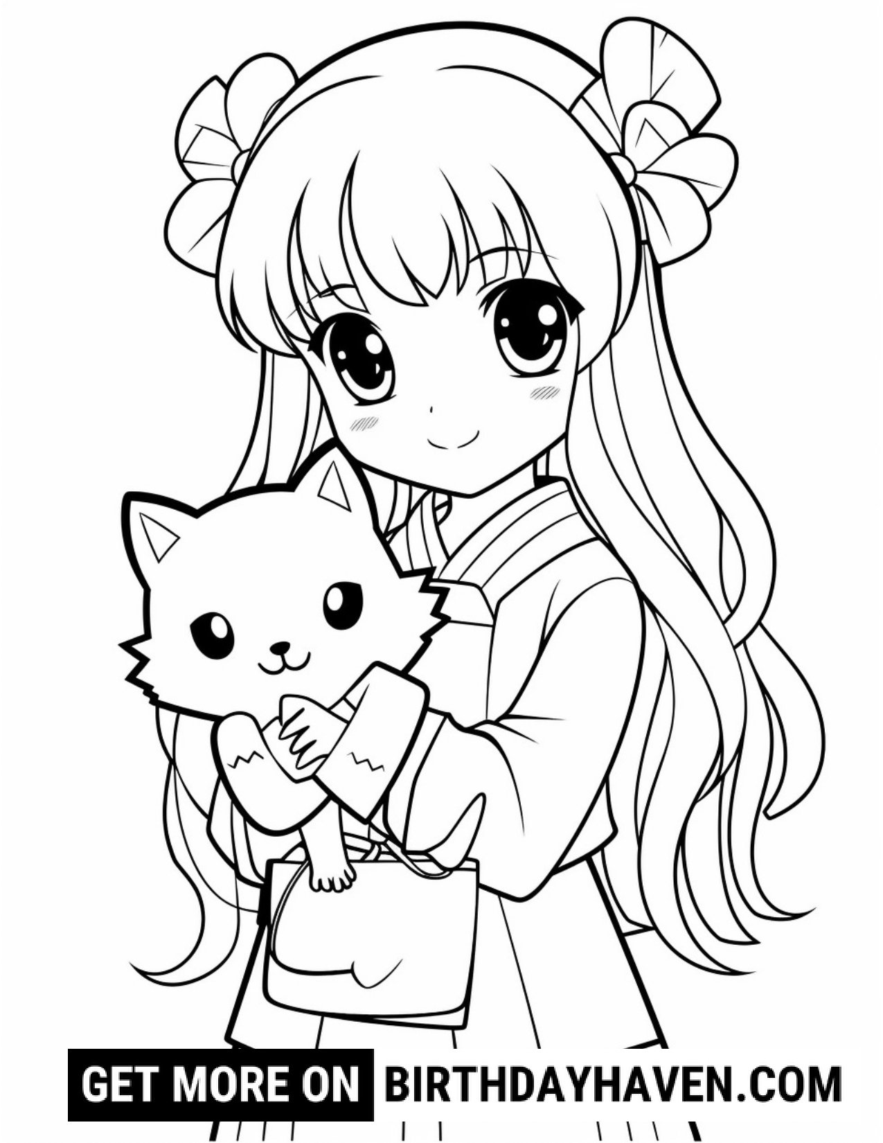 Free Cute Anime Coloring Pages to Print and Color - BirthdayHaven