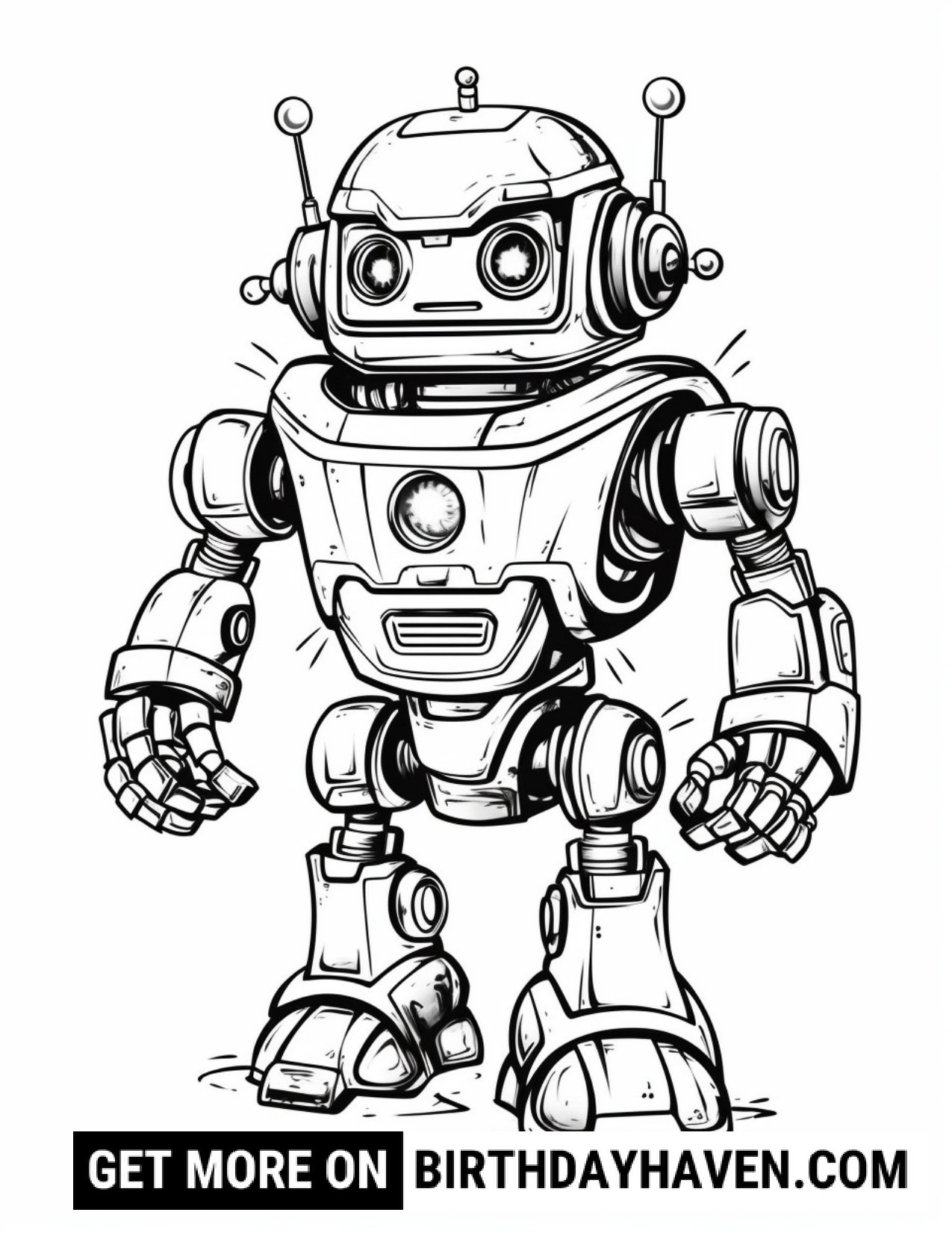Cool Free Printable Robot Coloring Pages to Print Today - BirthdayHaven