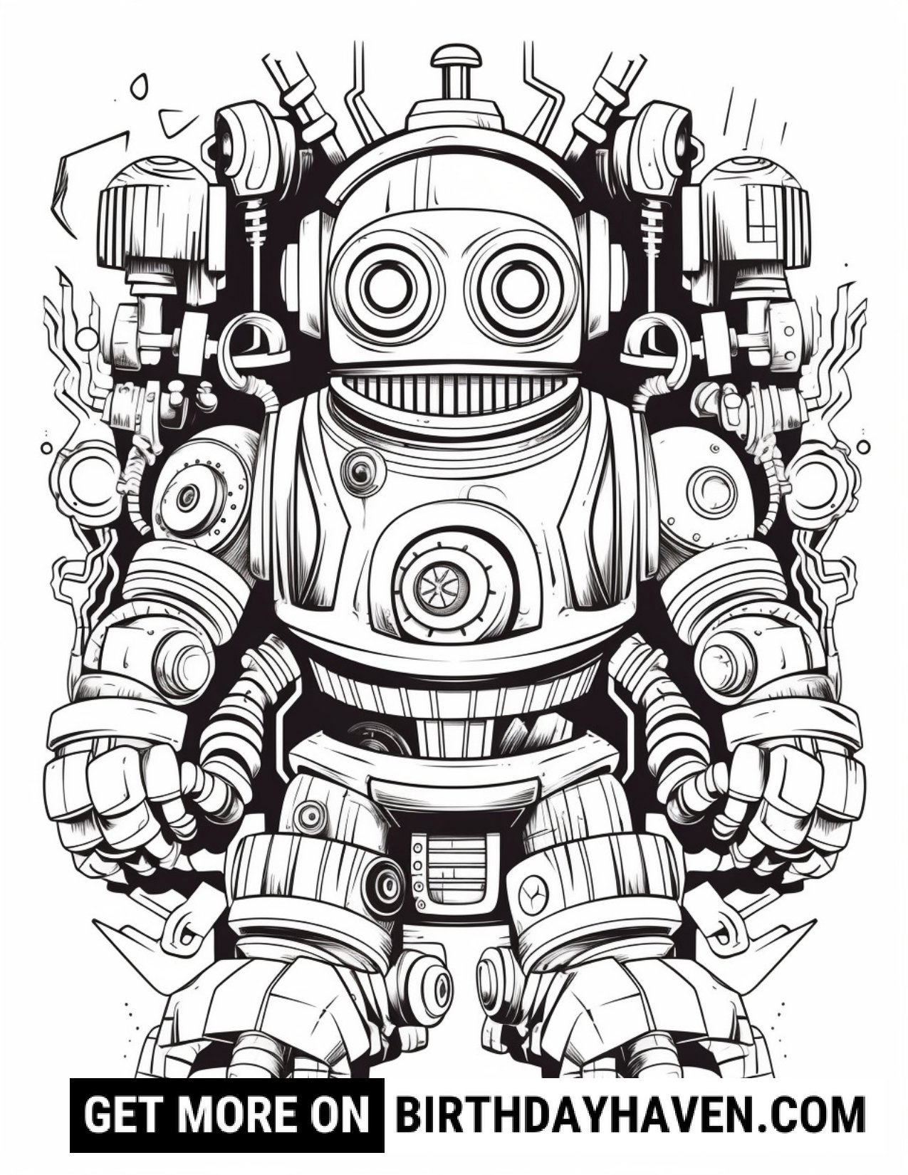 Cool Free Printable Robot Coloring Pages to Print Today - BirthdayHaven