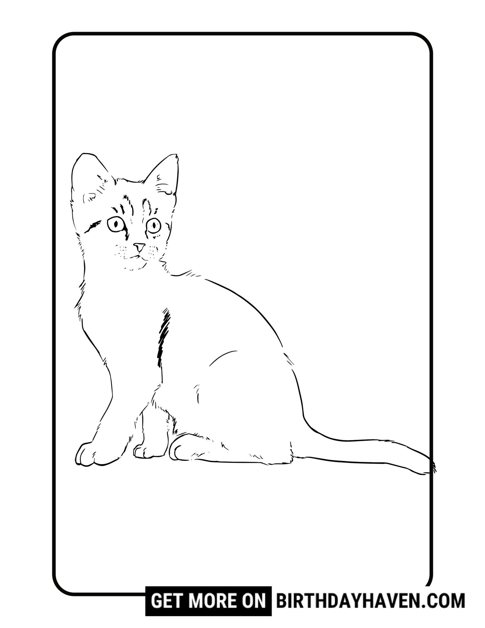 Cute Free Printable Cat Coloring Pages for All Ages - BirthdayHaven